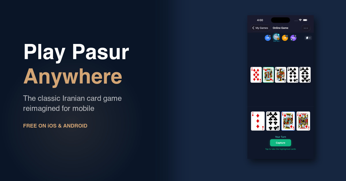 Pasur Online — Play the Classic Iranian Card Game